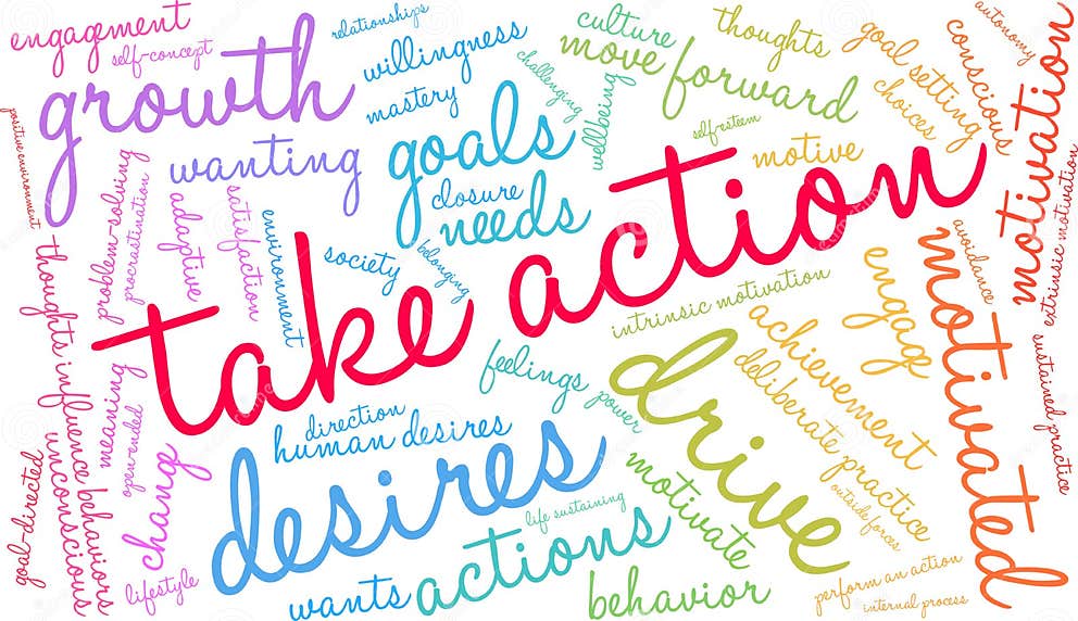 Take Action Word Cloud stock vector. Illustration of avoidance - 211016175