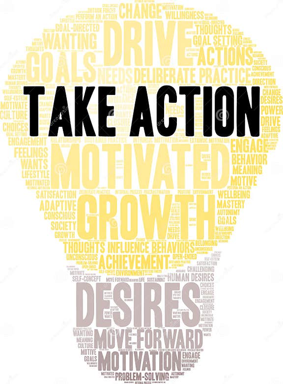 Take Action Word Cloud stock vector. Illustration of behaviours - 211016214