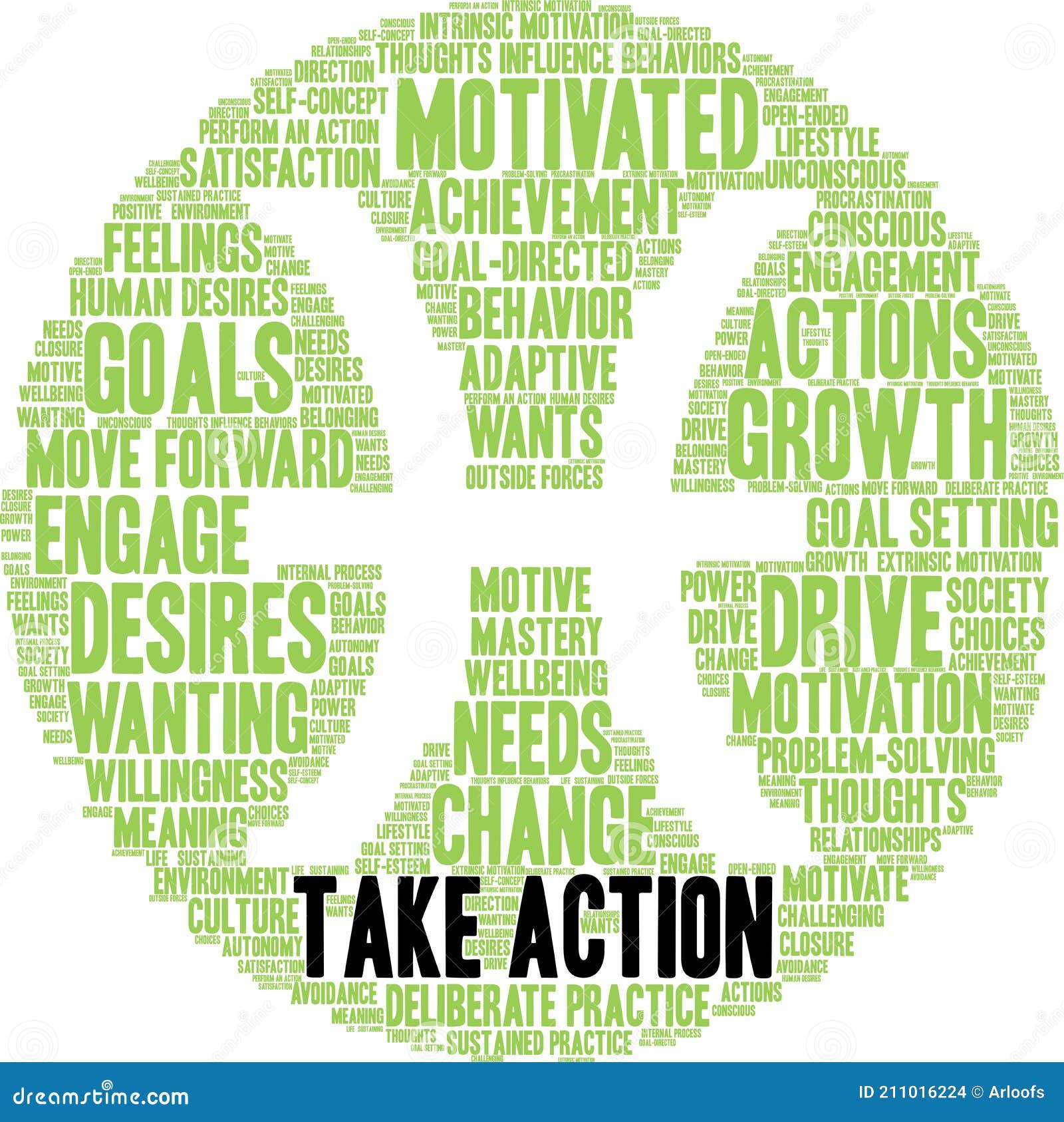 Take Action Word Cloud stock vector. Illustration of concept - 211016224