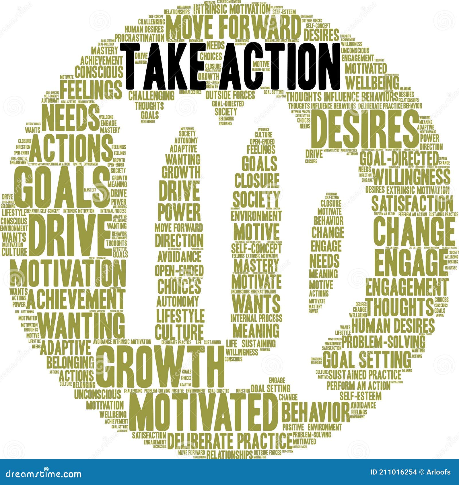 Take Action Word Cloud stock vector. Illustration of goals - 211016254