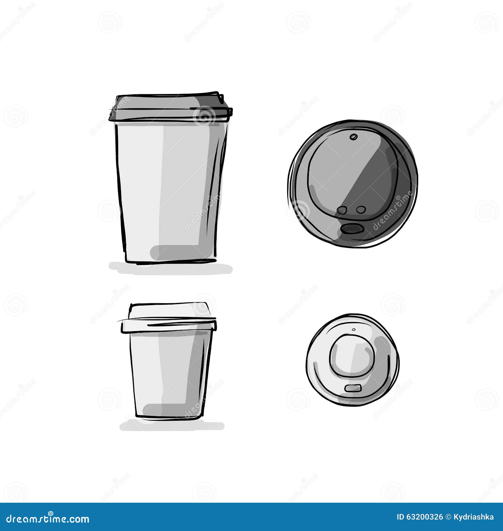 Take Away Coffee Cup, Sketch for Your Design Stock Vector ...