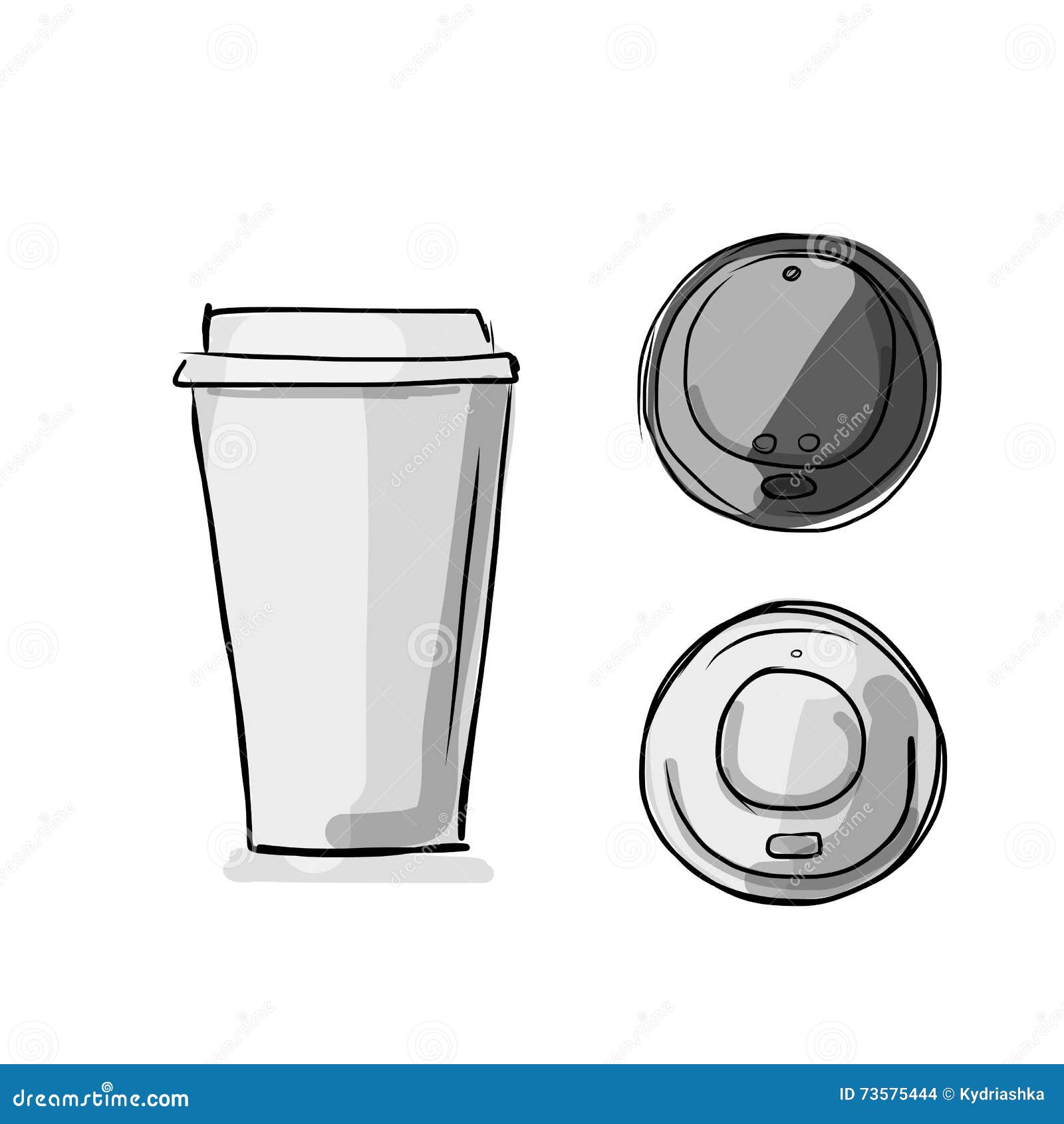 Take Away Coffee Cup, Sketch for Your Design Stock Vector ...