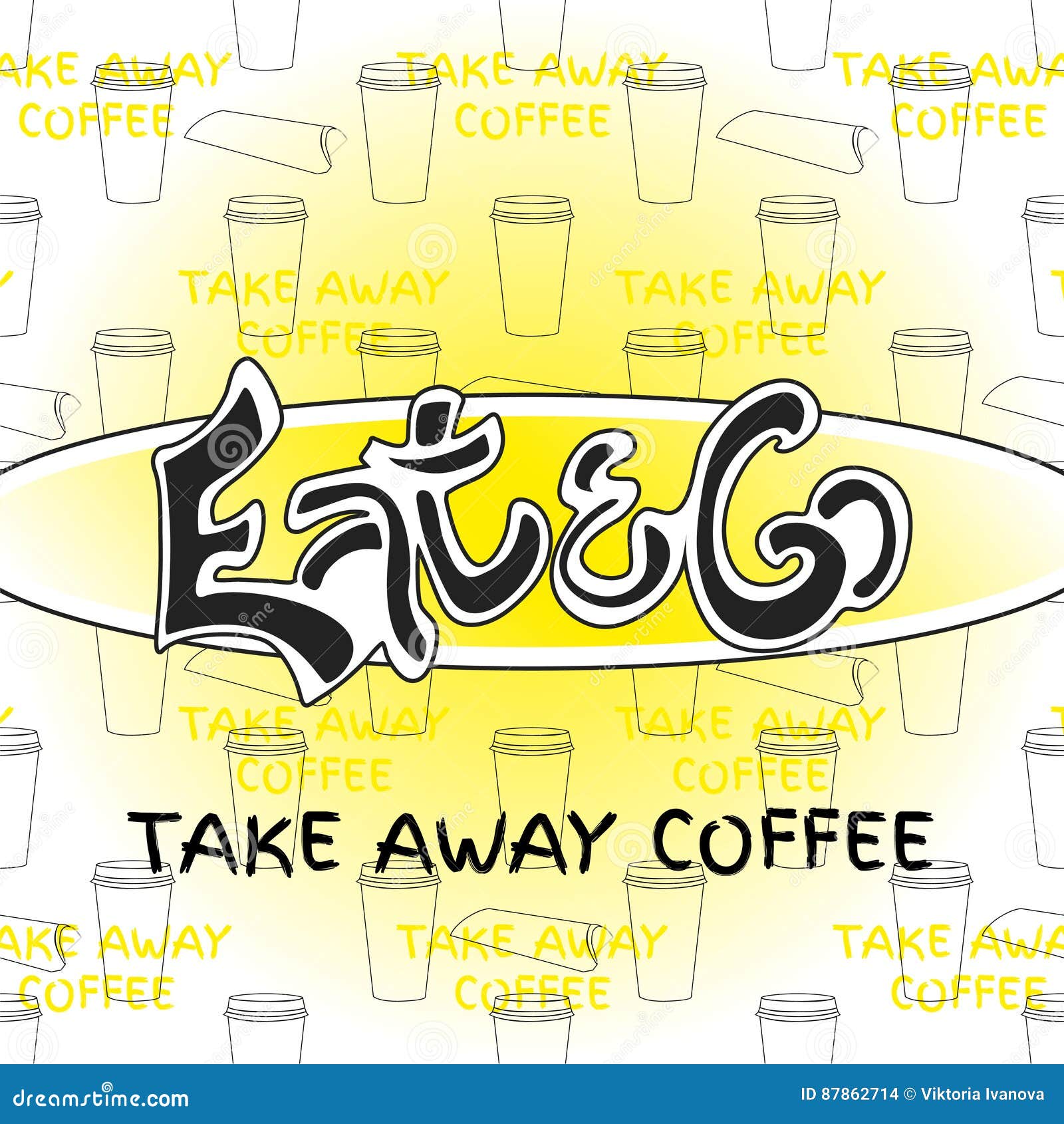 Take away coffee design. stock vector. Illustration of food - 87862714
