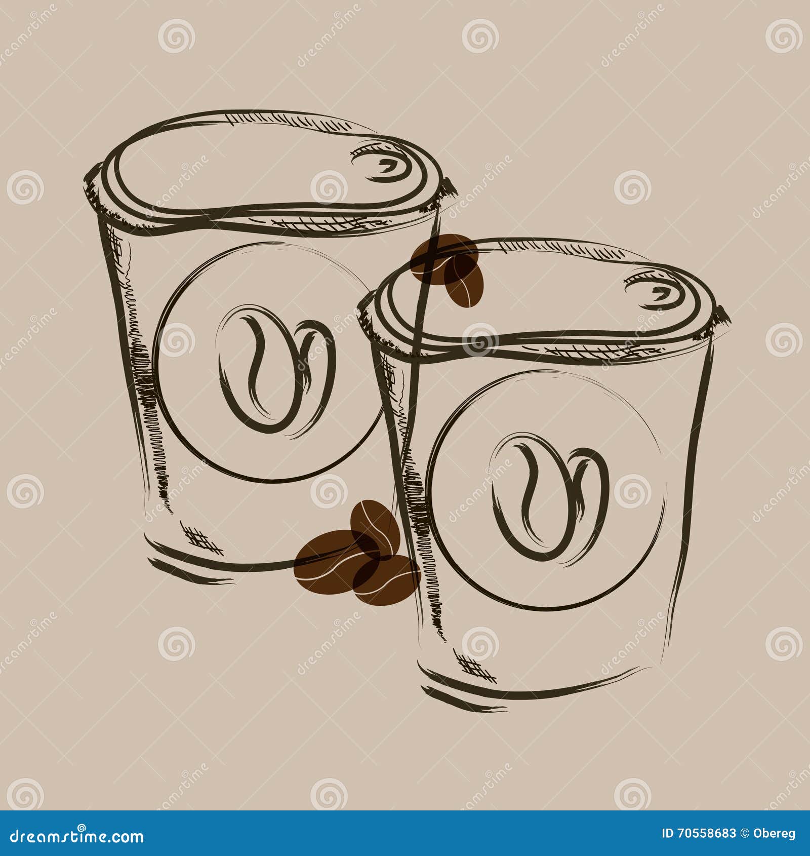 Take Away Coffee Hand Draw Sketch Stock Vector - Illustration of icon ...