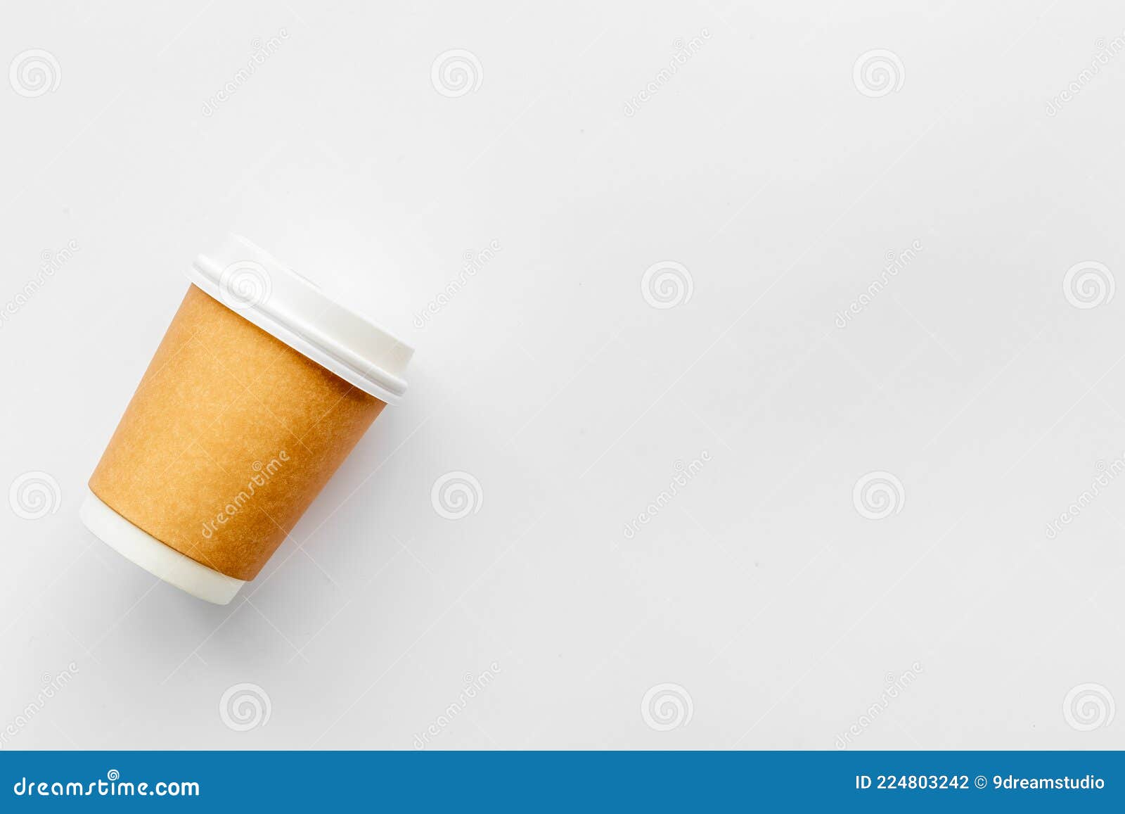 Take Away Coffee Paper Cup. Top View Stock Photo - Image of disposable ...