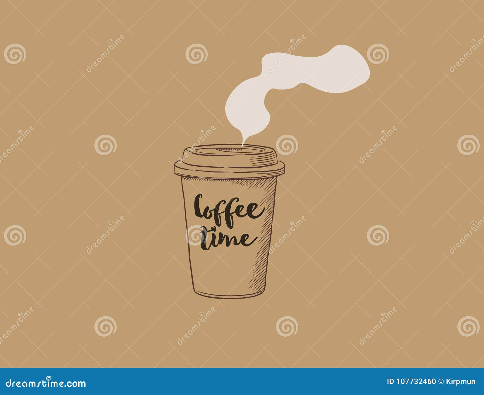 Take Away Cup of Coffee , Hand Draw Vector. Stock Vector - Illustration ...