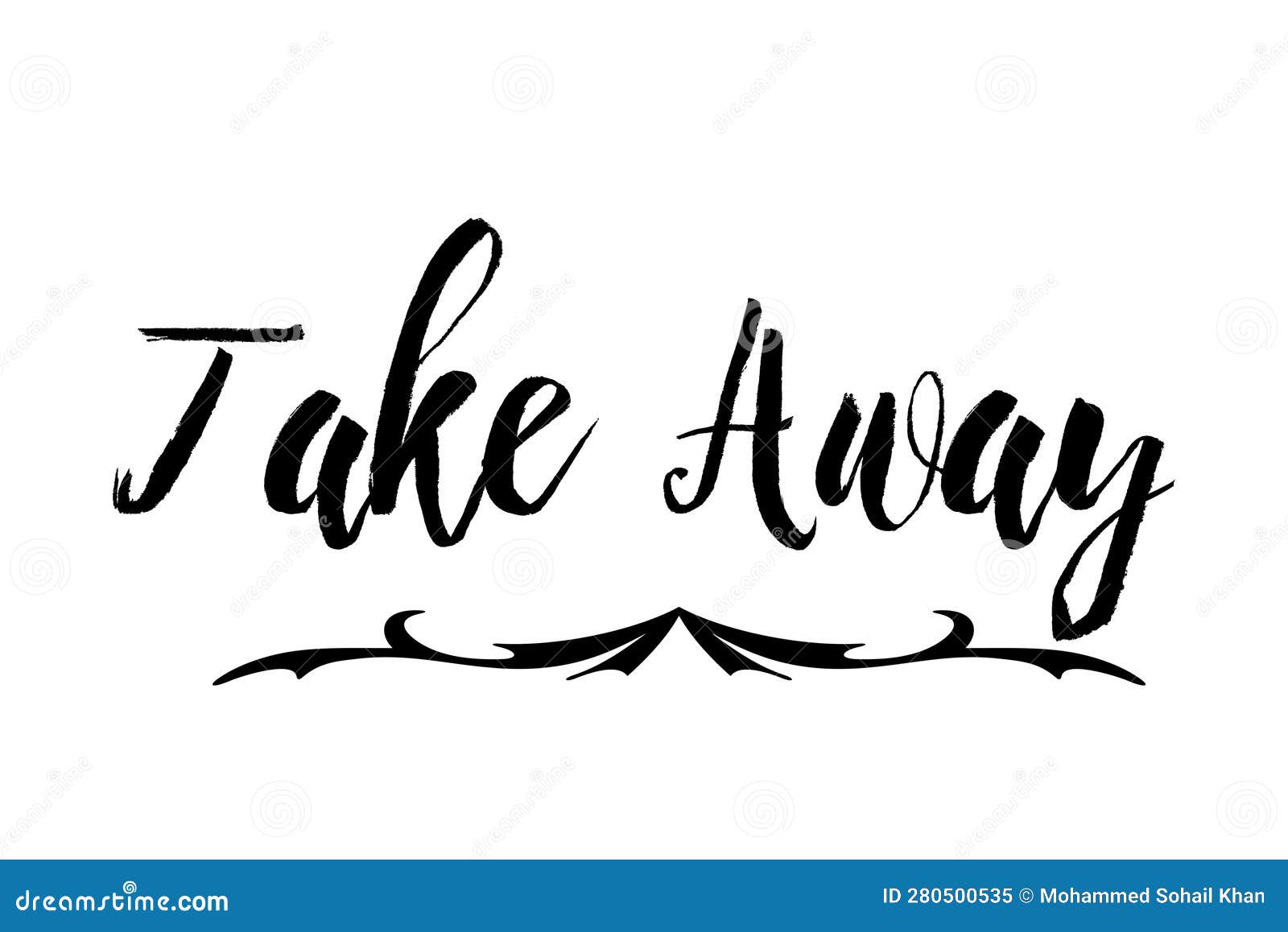 Take Away Elegant Grunge Typography Lettering Text Quote Vector Design ...