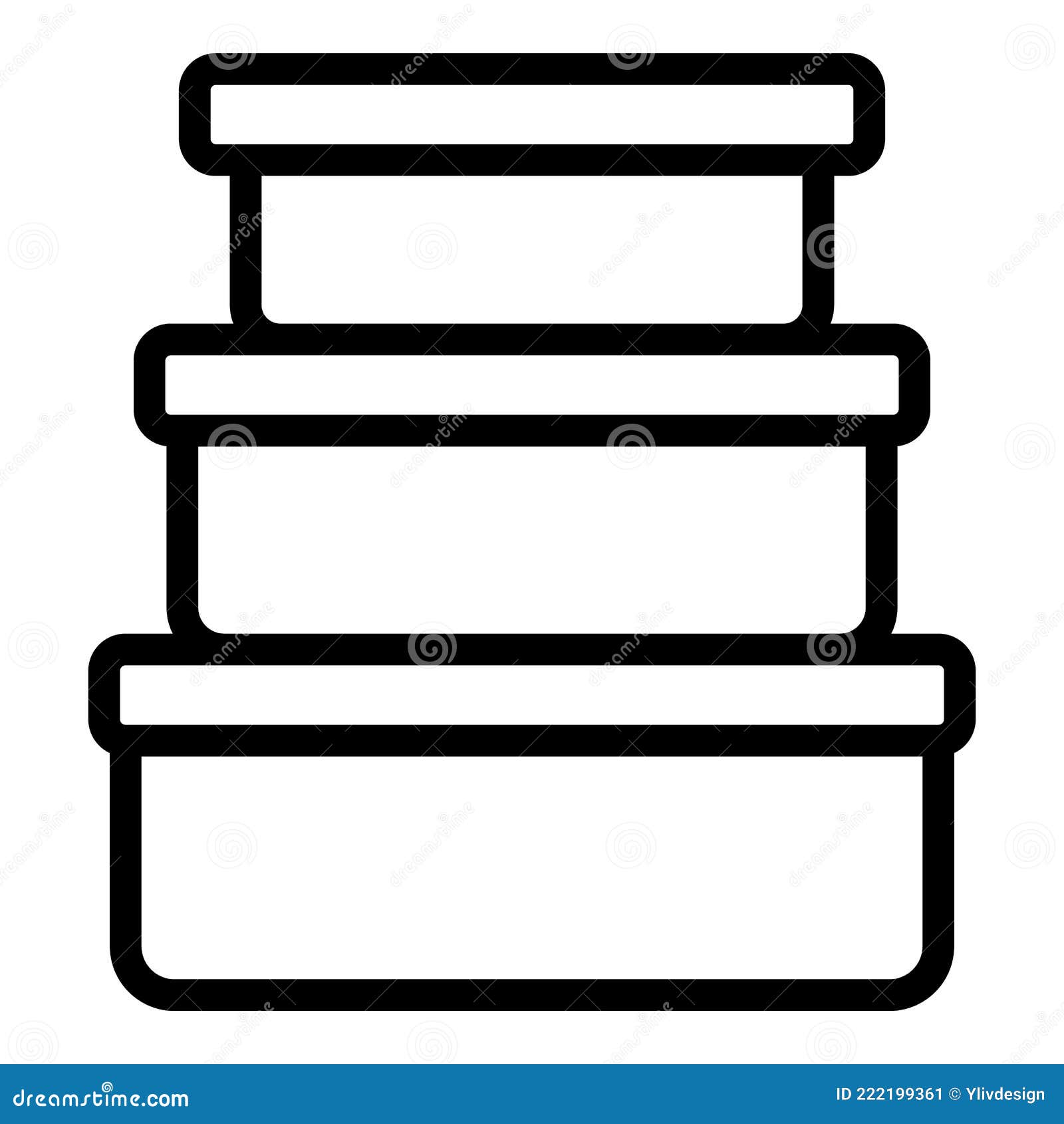 Take Away Food Plastic Boxes Icon, Outline Style Stock Vector ...