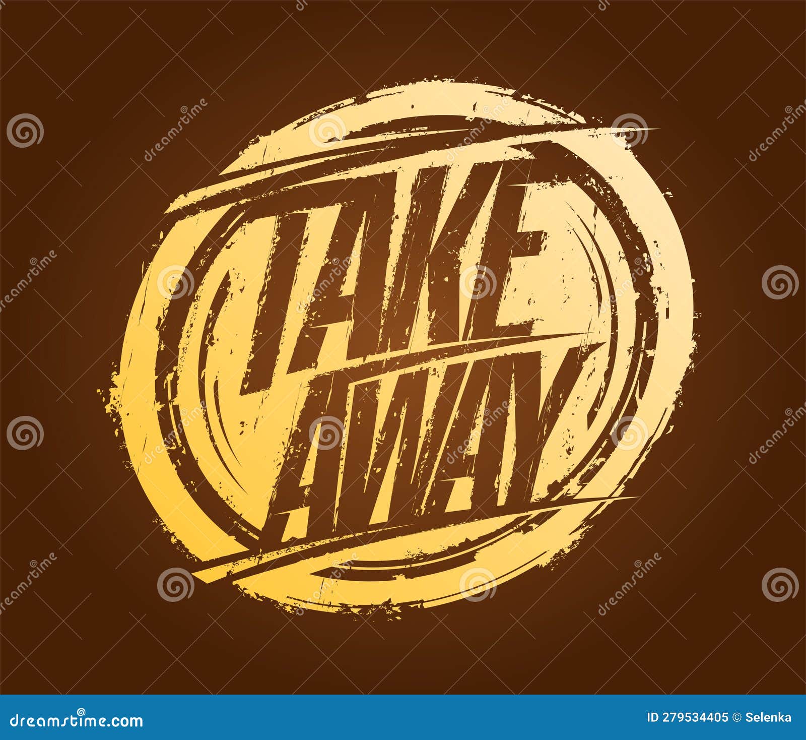 Take Away Golden Stamp Symbol Stock Vector - Illustration of design ...