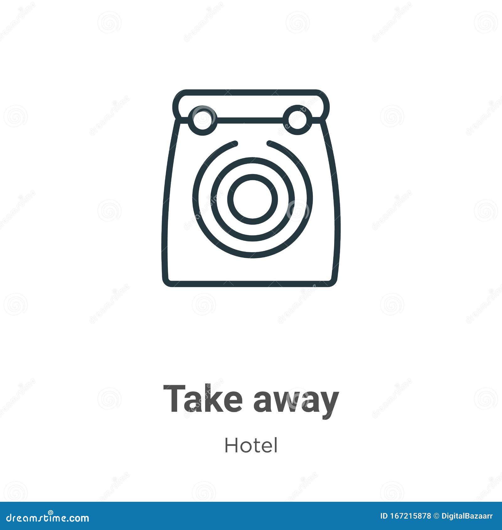 Take Away Outline Vector Icon. Thin Line Black Take Away Icon, Flat ...