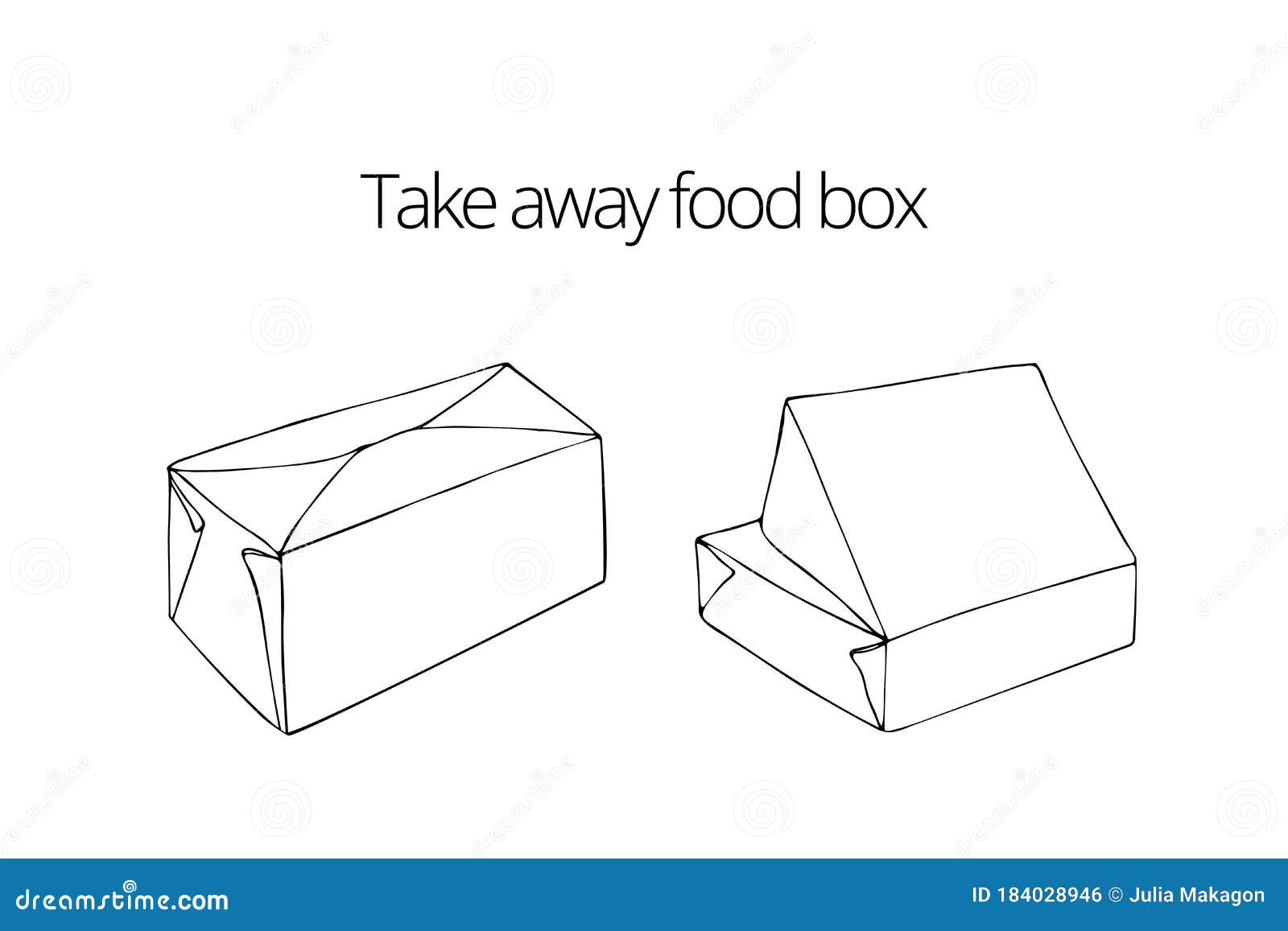Take Away. Packages for Delivery. a Set of Two Boxes Stock Vector ...