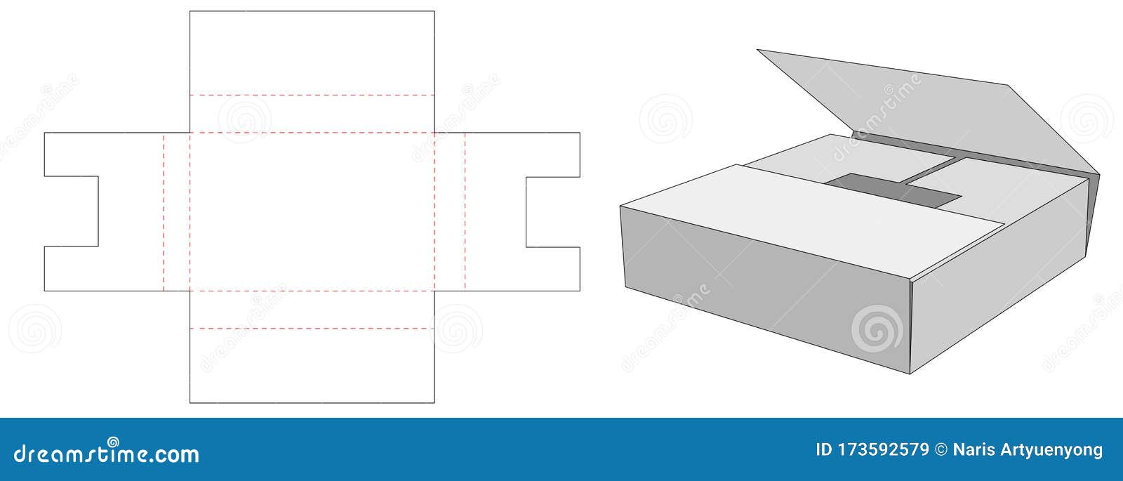 Take Away Packaging Box Die Cut Template Stock Vector - Illustration of ...