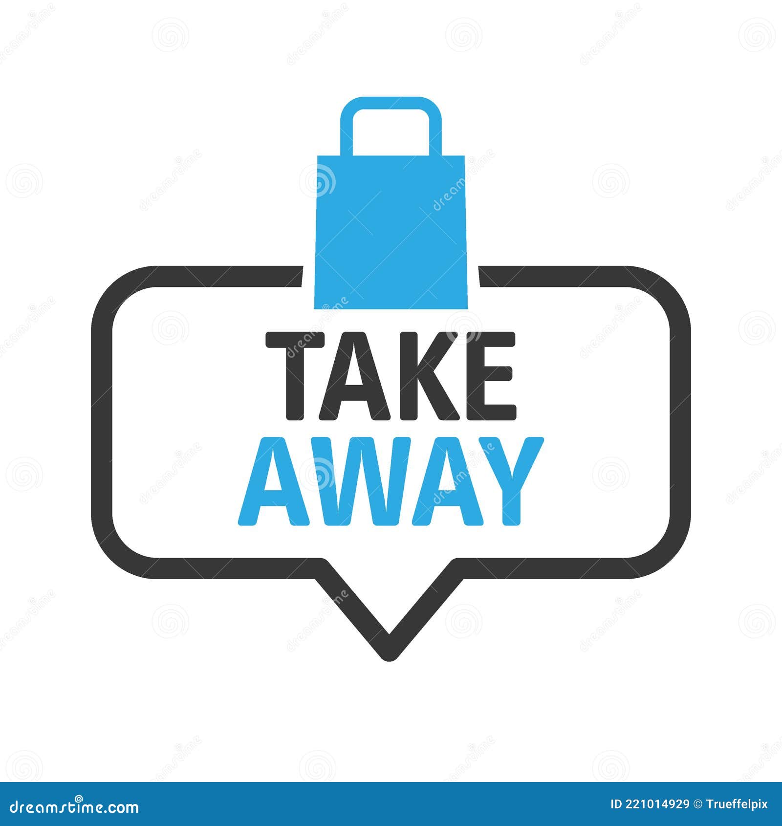 Take Away - Speech Bubble with Text and Symbol Stock Illustration ...