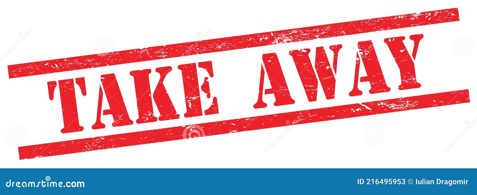 TAKE AWAY Text on Red Grungy Rectangle Stamp Stock Illustration ...