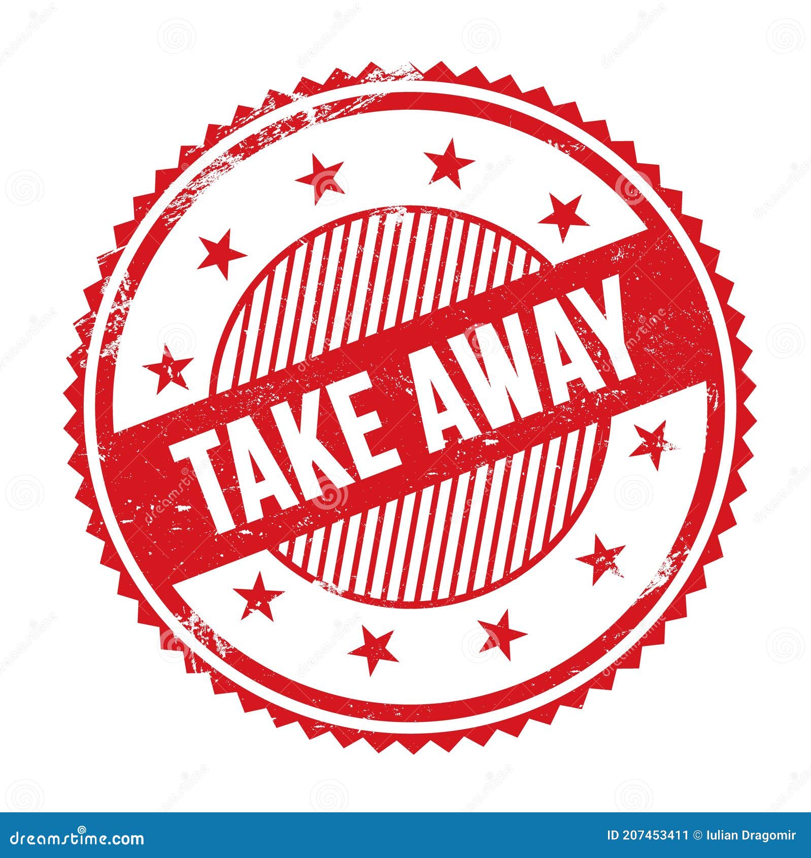 TAKE AWAY Text Written on Red Grungy Round Stamp Stock Illustration ...