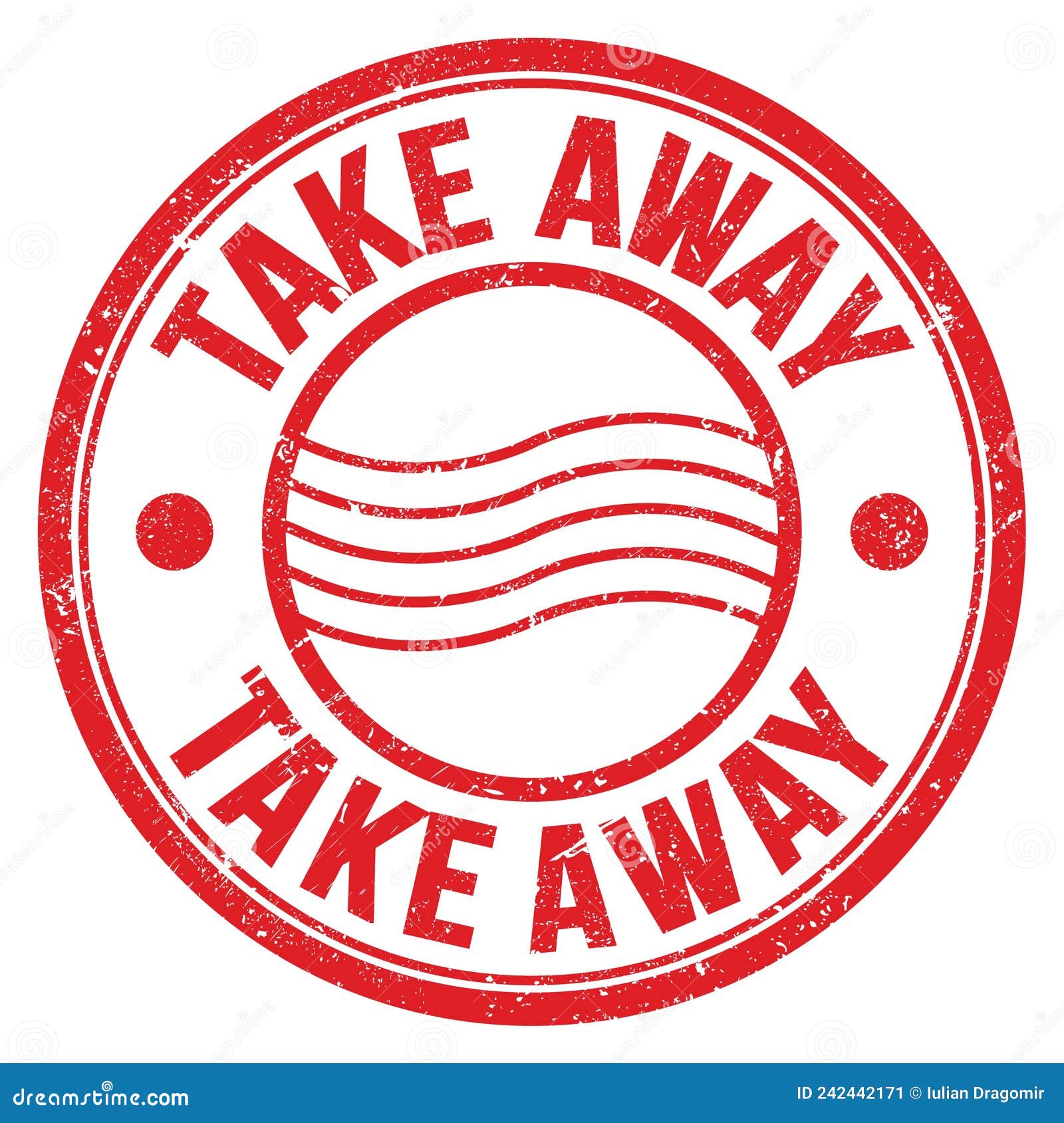 TAKE AWAY Text Written on Red Round Postal Stamp Sign Stock ...