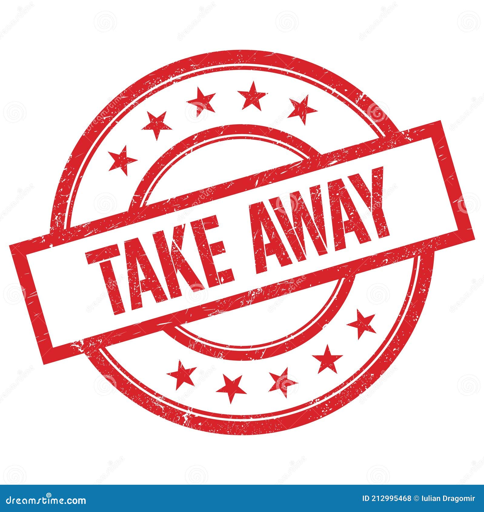TAKE AWAY Text Written on Red Vintage Round Stamp Stock Illustration ...