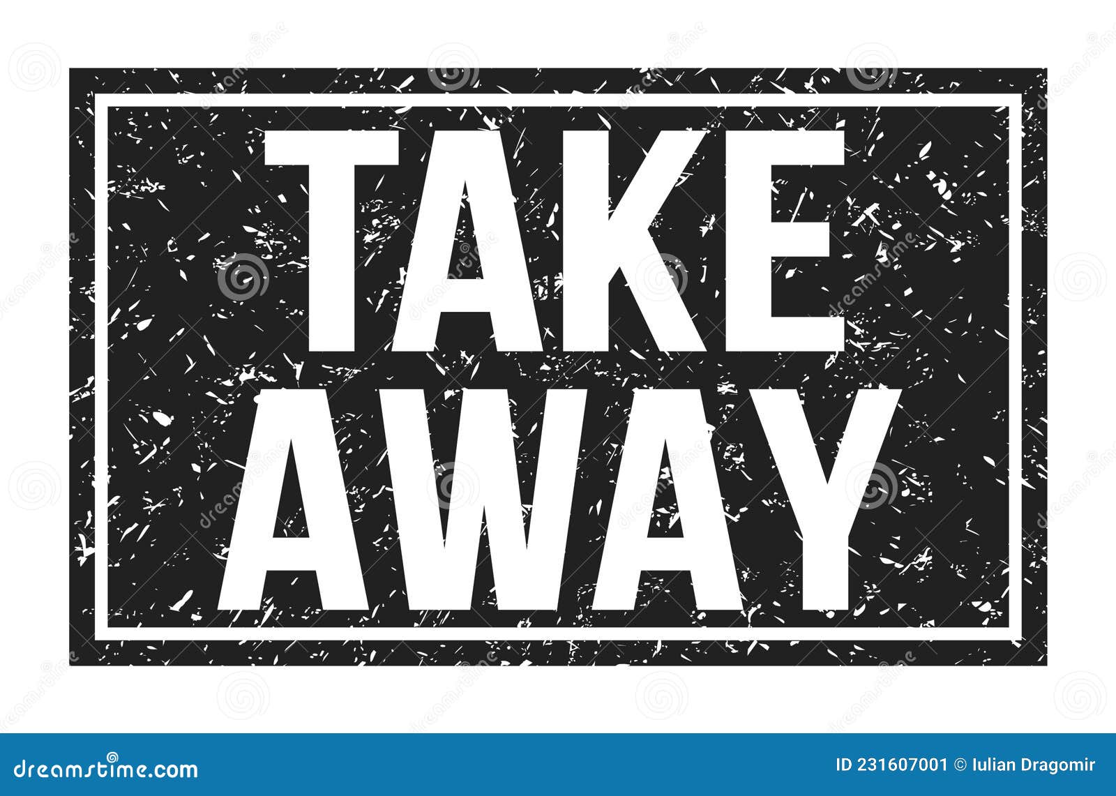 TAKE AWAY, Words on Black Rectangle Stamp Sign Stock Illustration ...