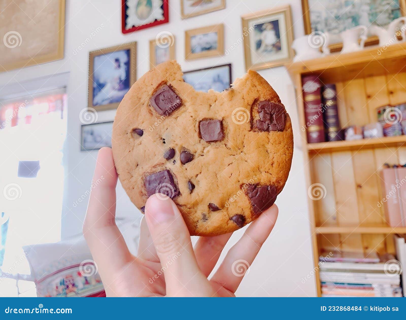 Take a Bite of a Cookie Background Stock Photo - Image of cuisine ...