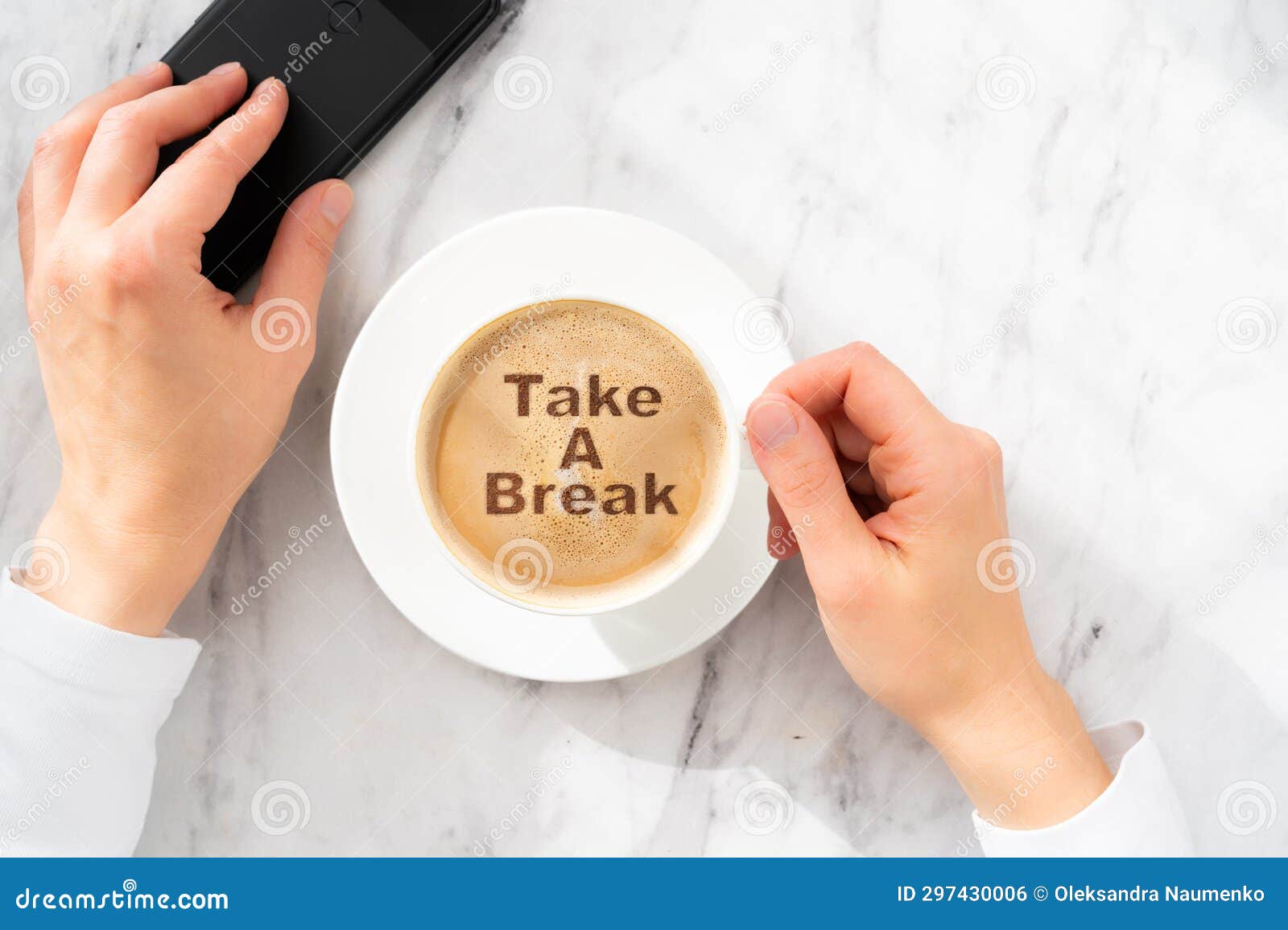 Take a Brake Concept - Typography on Coffee Cup Stock Photo - Image of ...