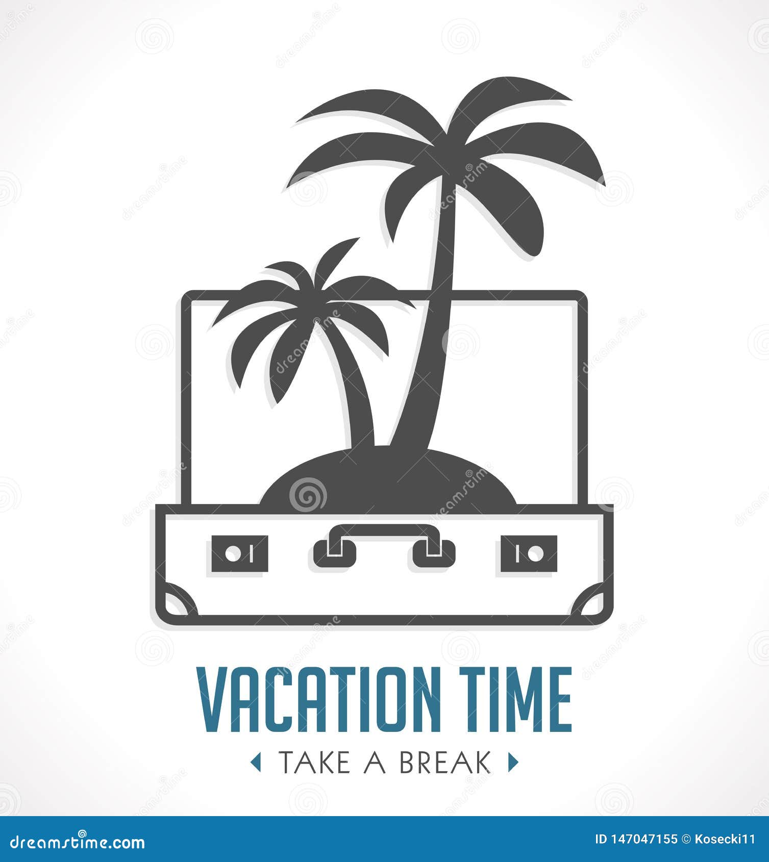 Vacation Time - Travel Suitcase Concept - Travel = Stock Vector ...