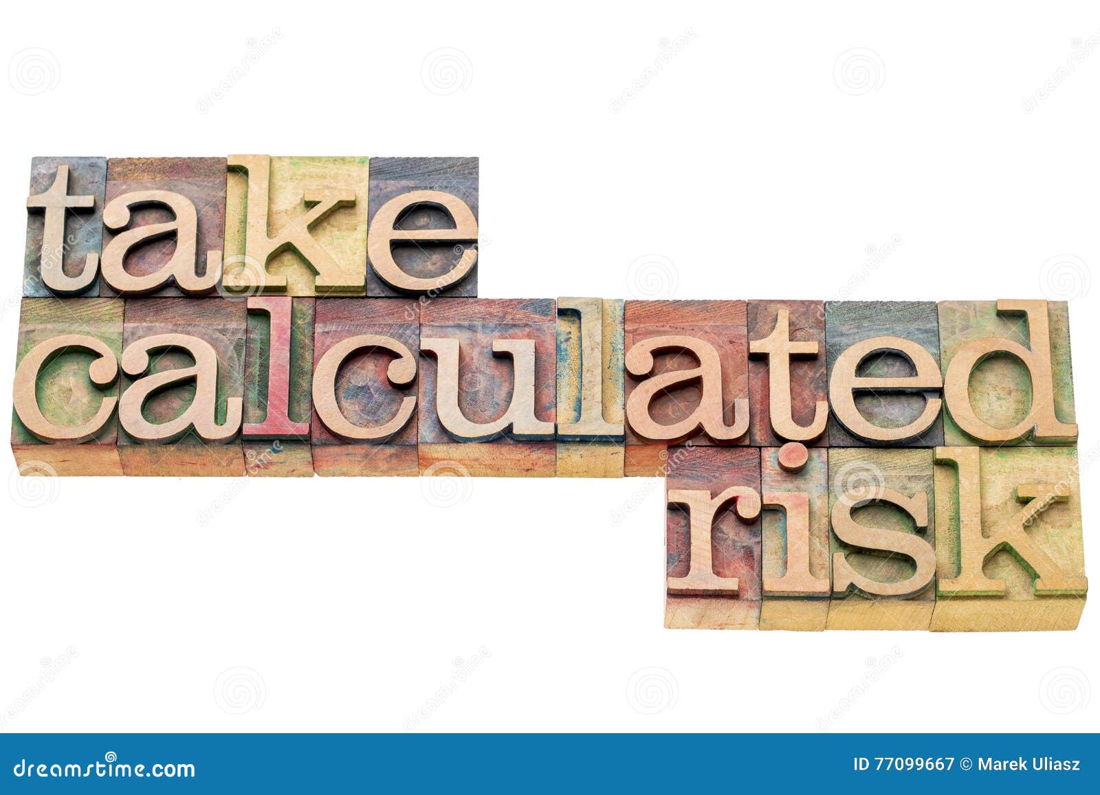 Take Calculated Risk Banner Stock Image - Image of block, type: 77099667