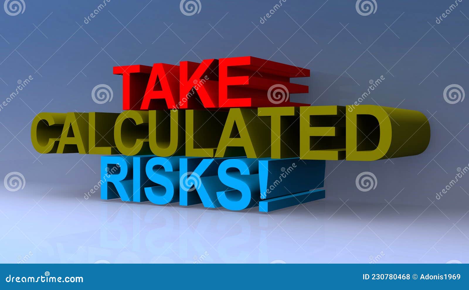 Take Calculated Risks on Blue Stock Illustration - Illustration of ...