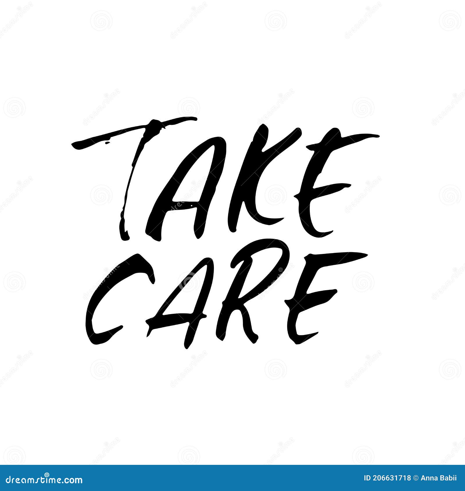 Take Care. Modern Dry Brush Lettering. Vector Illustration. Stock ...
