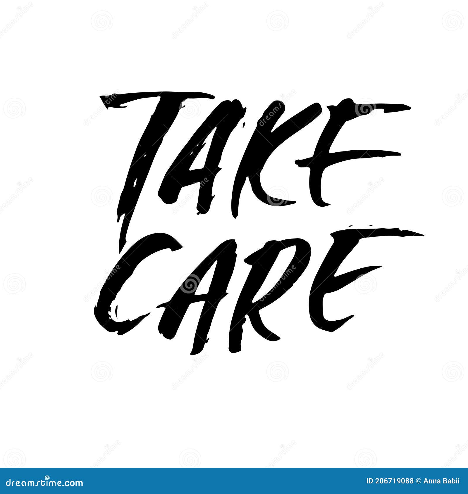 Take Care. Modern Dry Brush Lettering. Vector Illustration. Stock ...