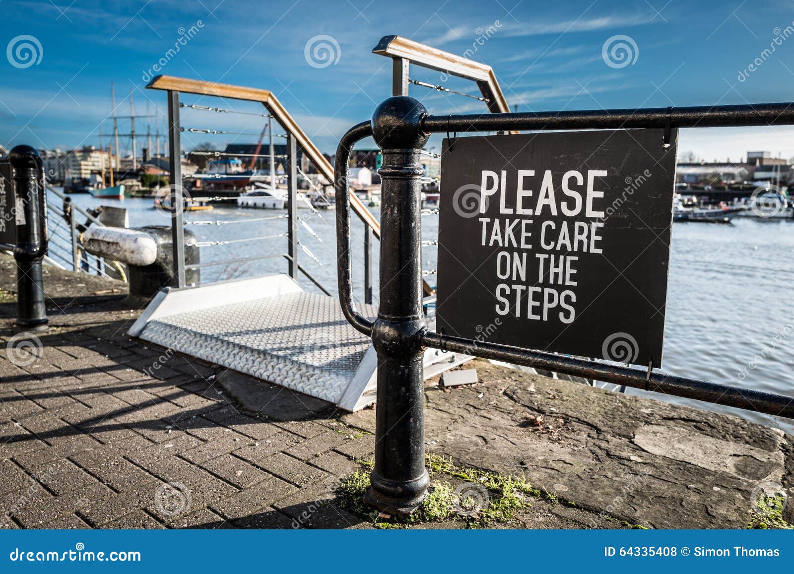 Take care stock photo. Image of water, docks, metal, negligence - 64335408