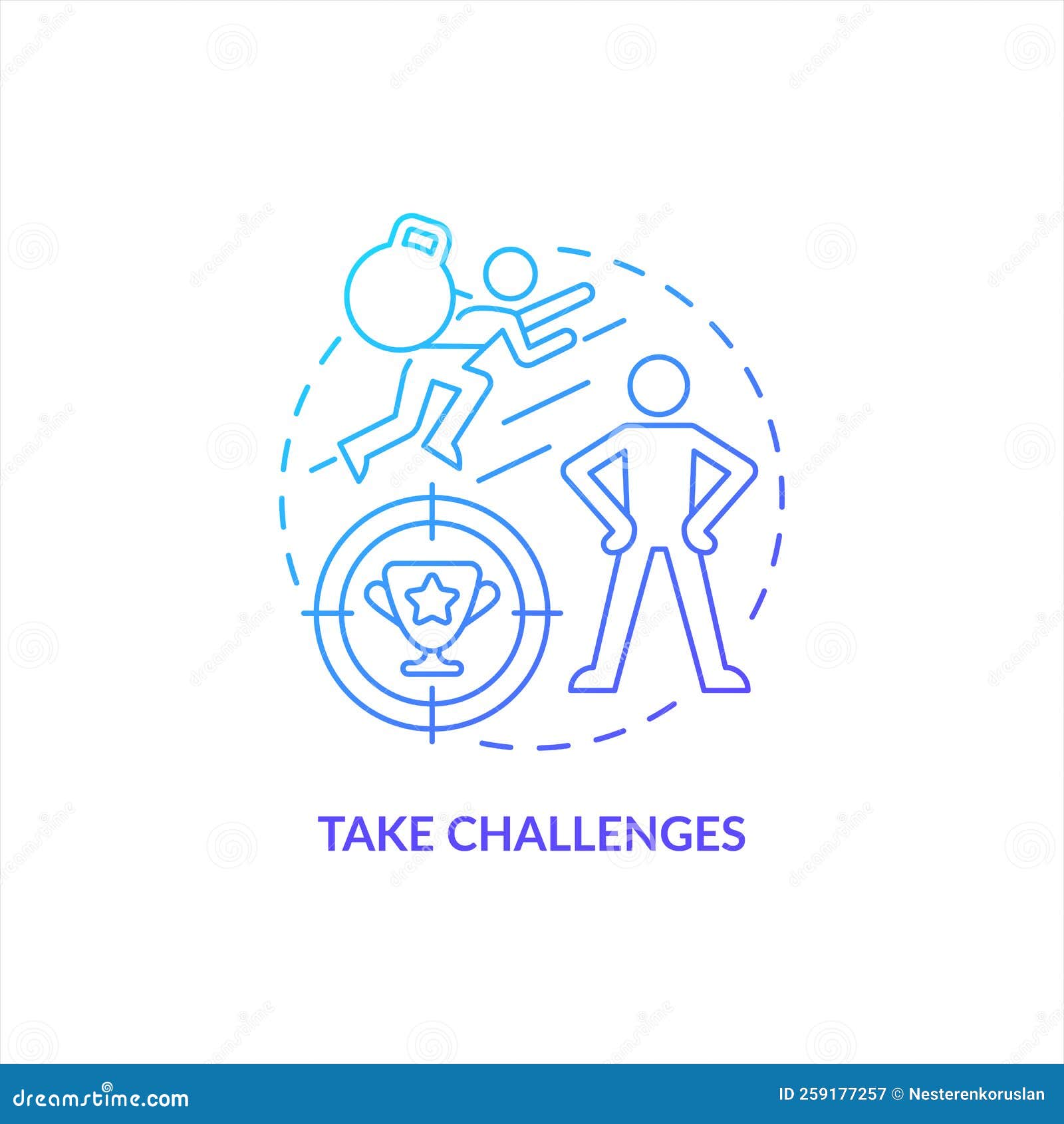 Take Challenges Blue Gradient Concept Icon Stock Vector - Illustration ...