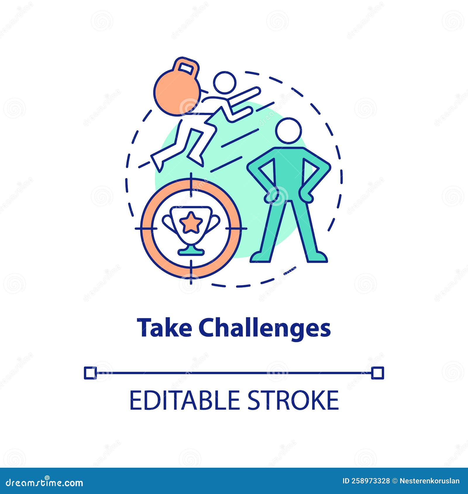 Take Challenges Concept Icon Stock Vector - Illustration of healthy ...