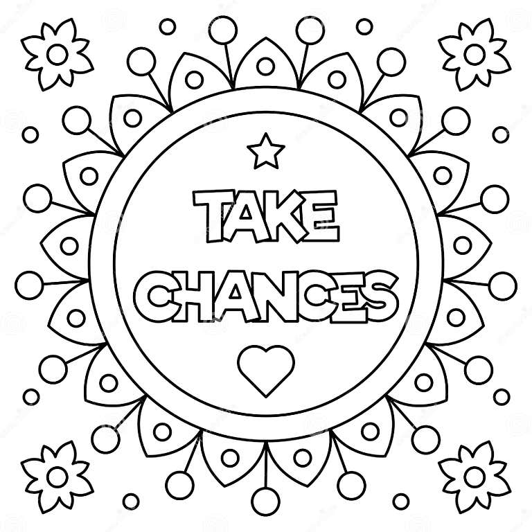 Take Chances. Coloring Page. Vector Illustration. Stock Vector ...