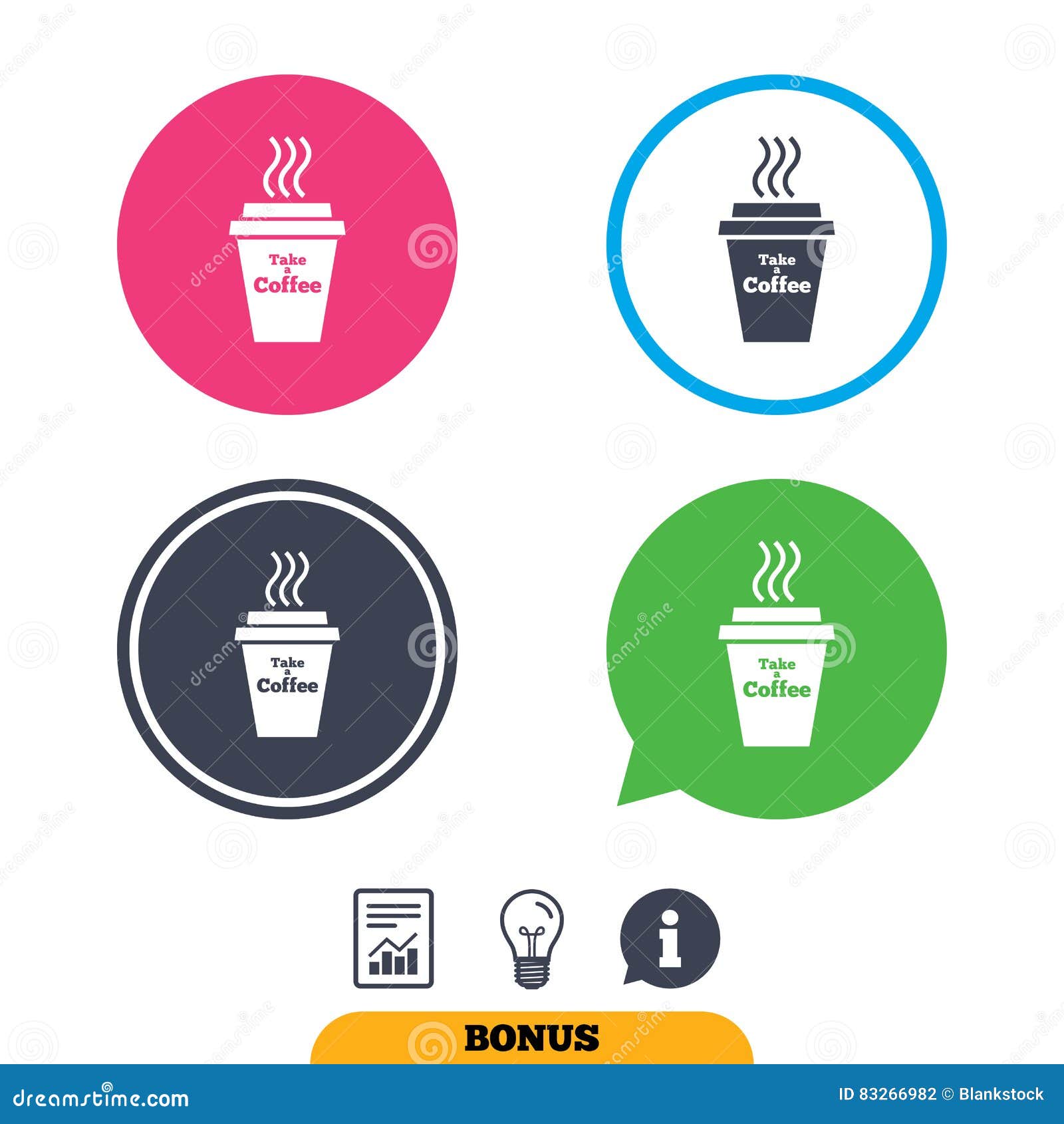 Take a Coffee Sign Icon. Hot Coffee Cup Stock Vector - Illustration of ...