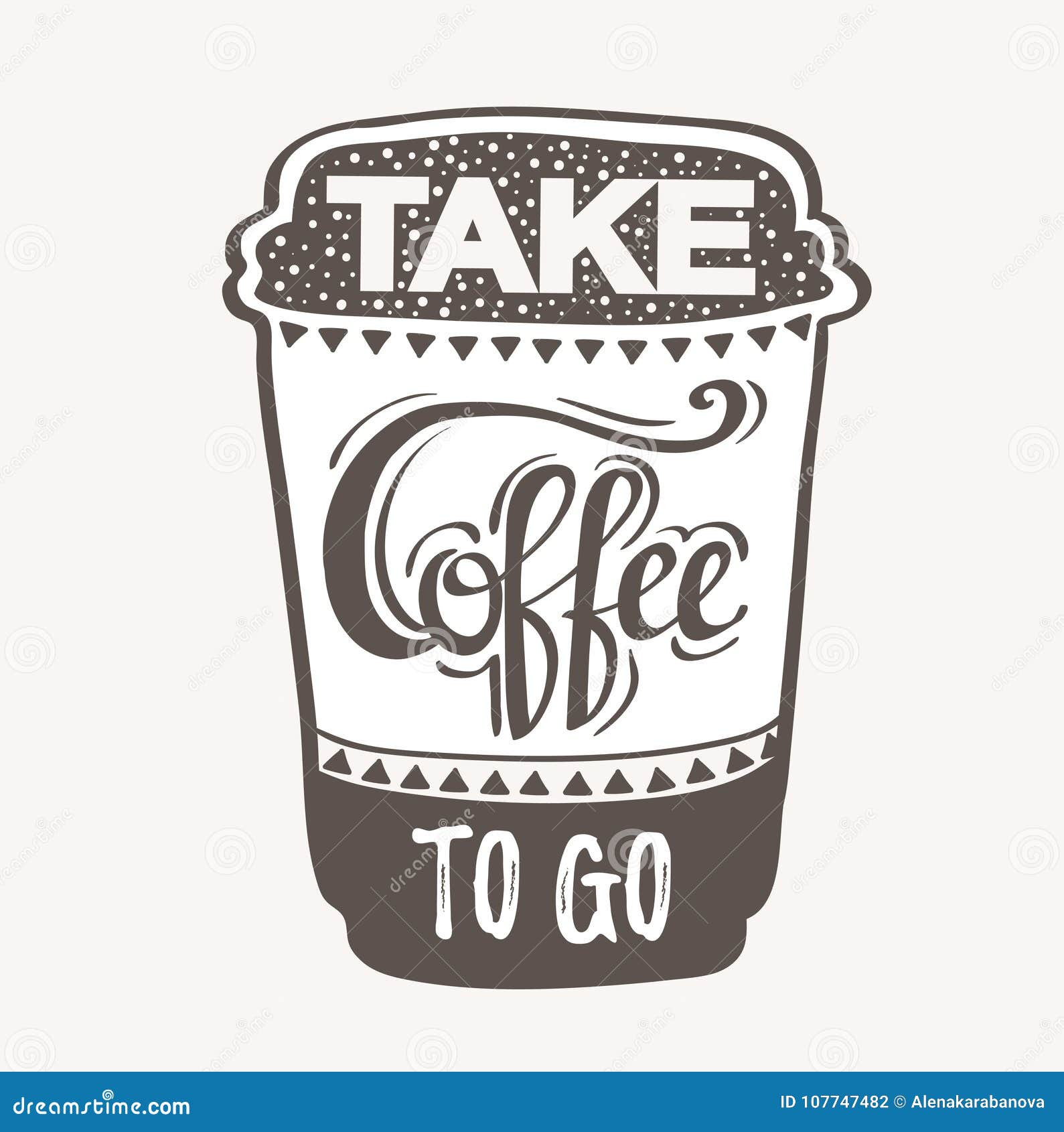 Let`s Take A Coffee Break - Black And White Hand Lettering Inscr ...