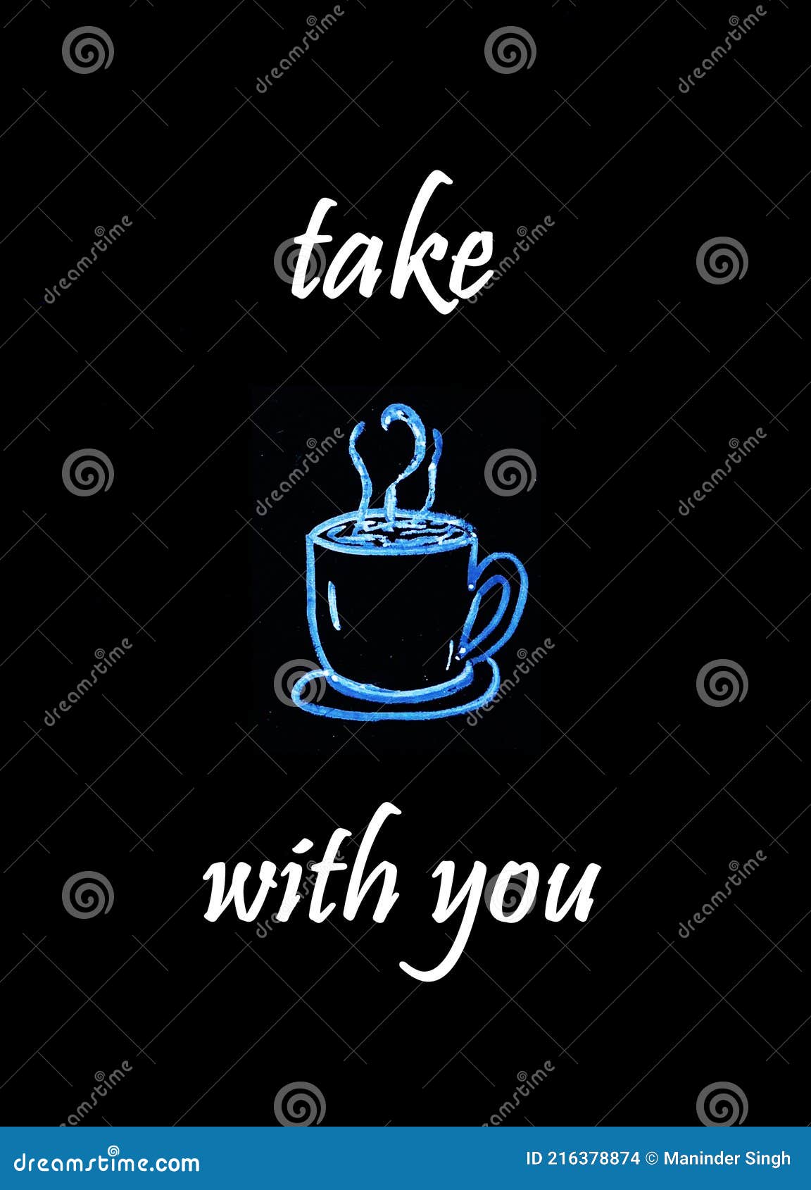 Let`s Take A Coffee Break - Black And White Hand Lettering Inscr ...