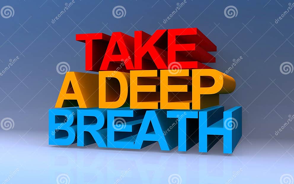 Take a deep breath on blue stock illustration. Illustration of relax ...
