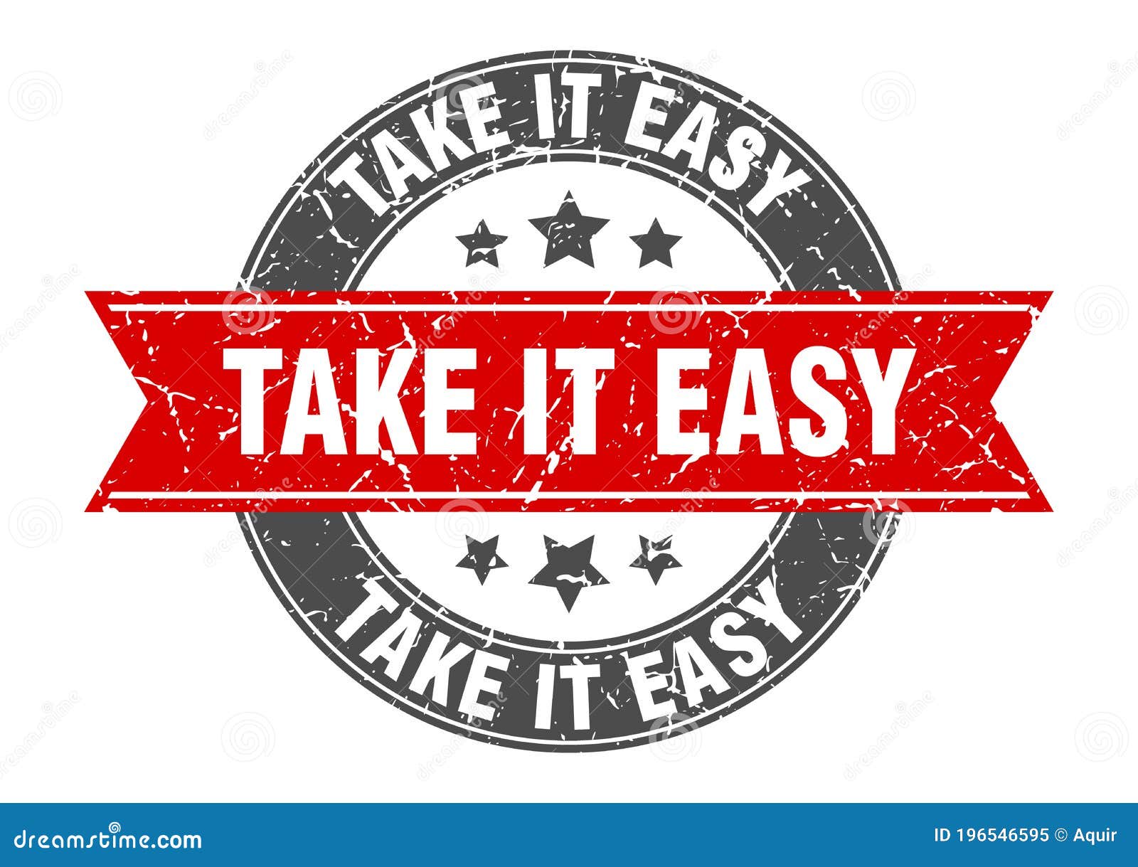 Take it Easy Round Stamp with Ribbon. Label Sign Stock Vector ...