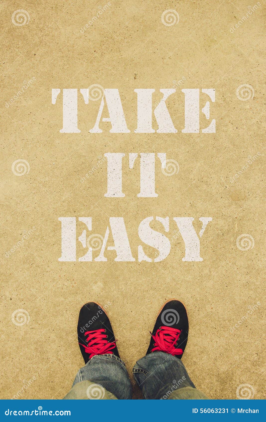 Take it easy stock image. Image of postcard, optimism - 56063231