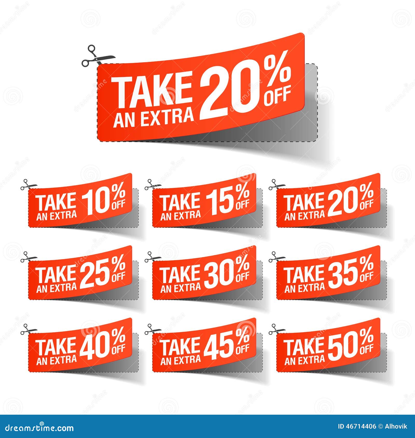 Take an Extra Sale coupons stock vector. Illustration of friday - 46714406