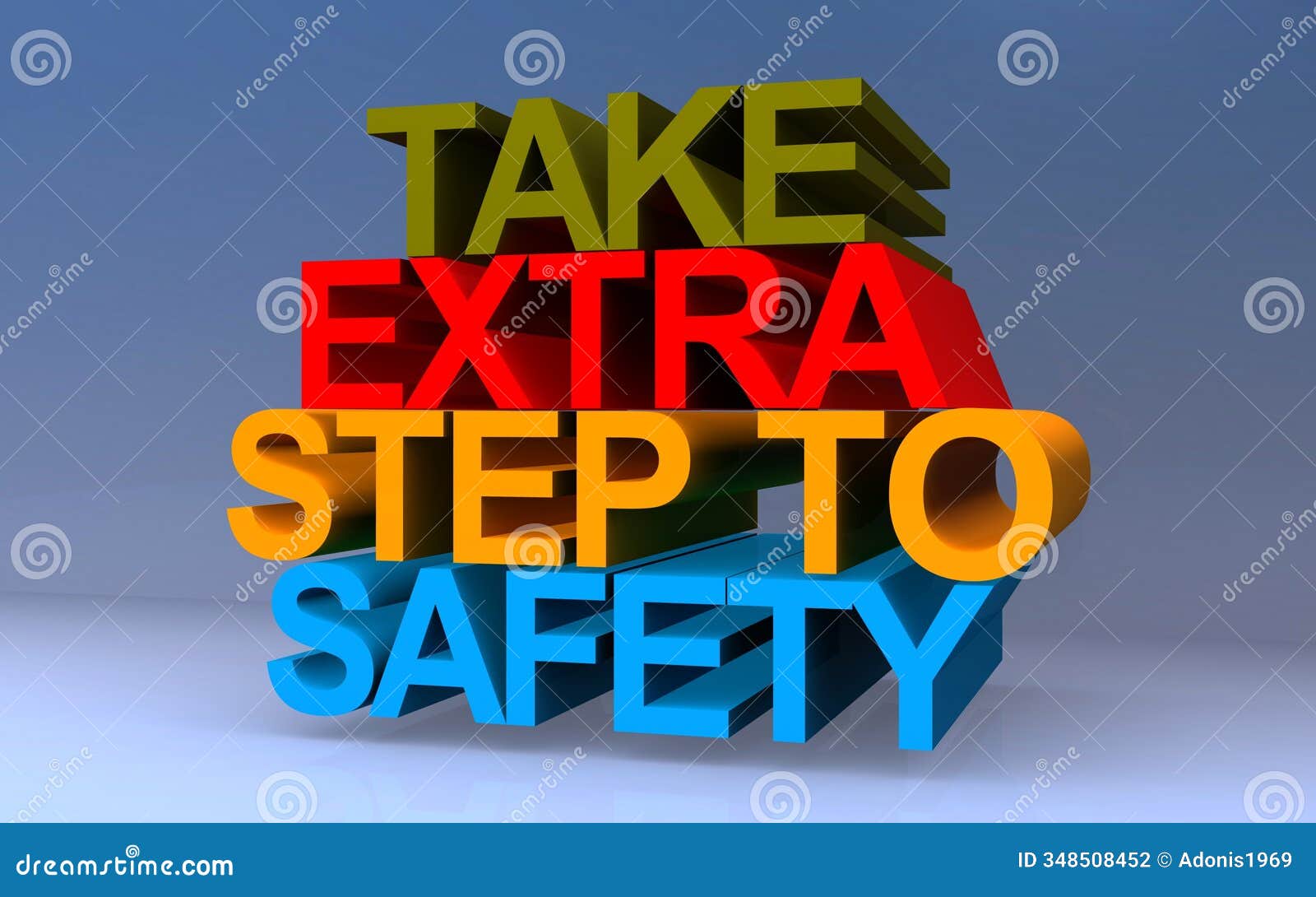 Take Extra Step To Safety on Blue Stock Illustration - Illustration of ...