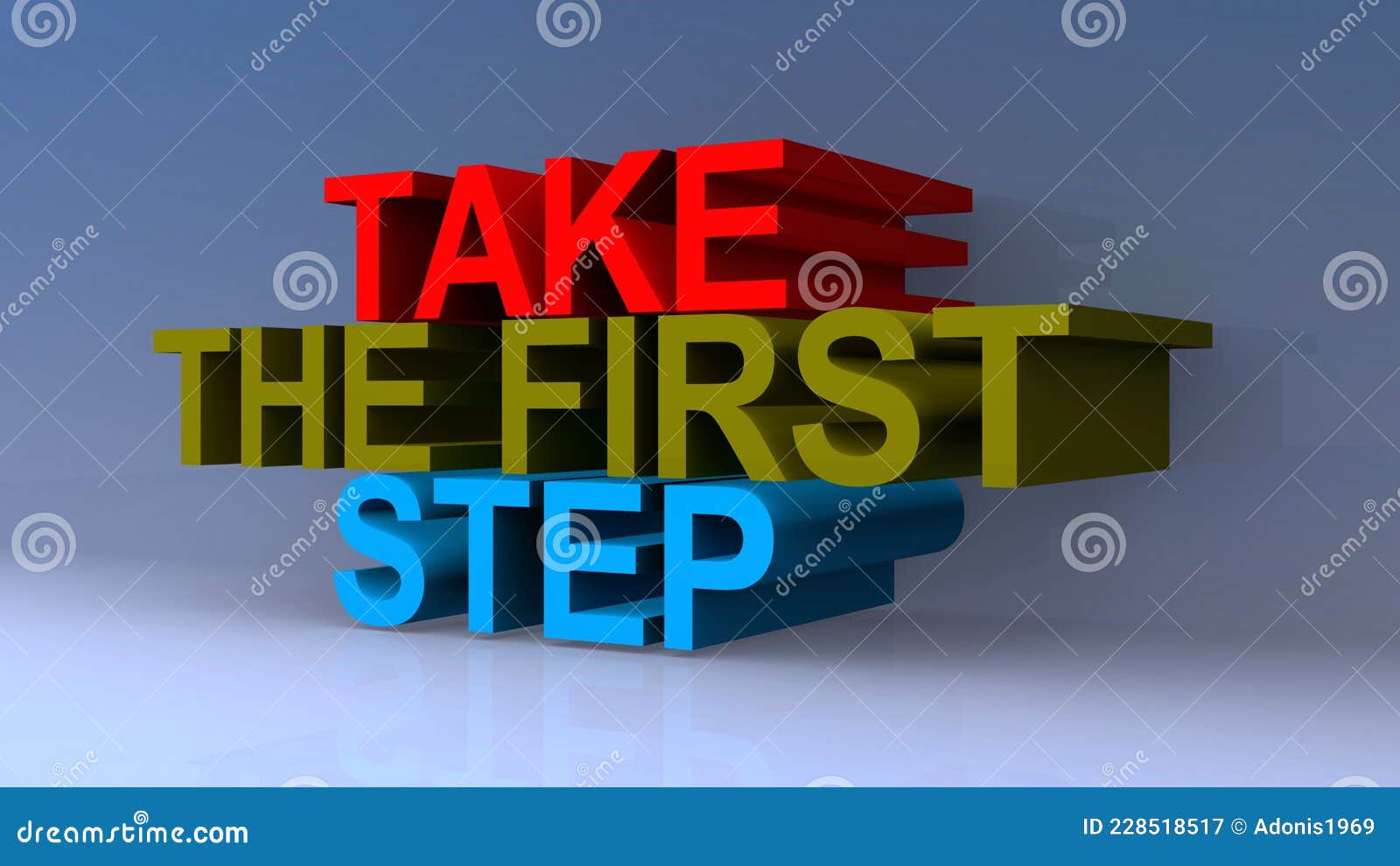 Take the First Step on Blue Stock Illustration - Illustration of desire ...