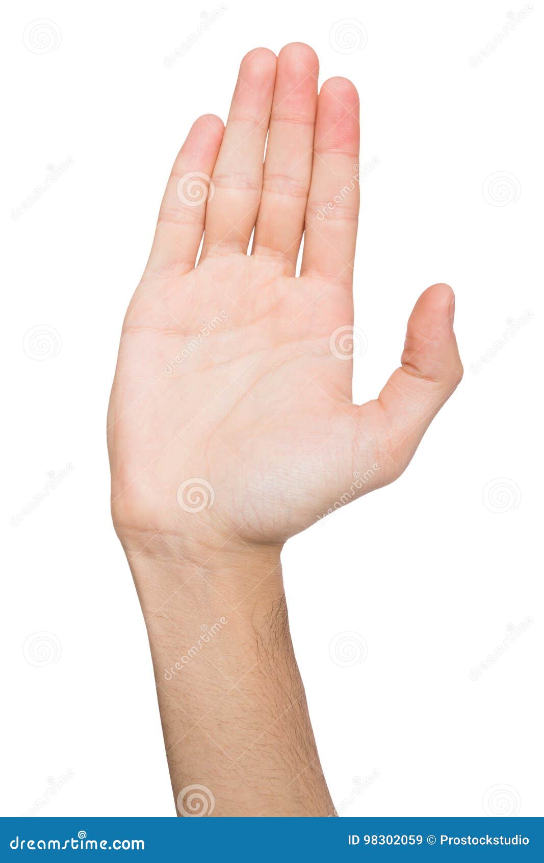 Man Outstretched Open Hand, Top View, Isolated Royalty-Free Stock Image ...