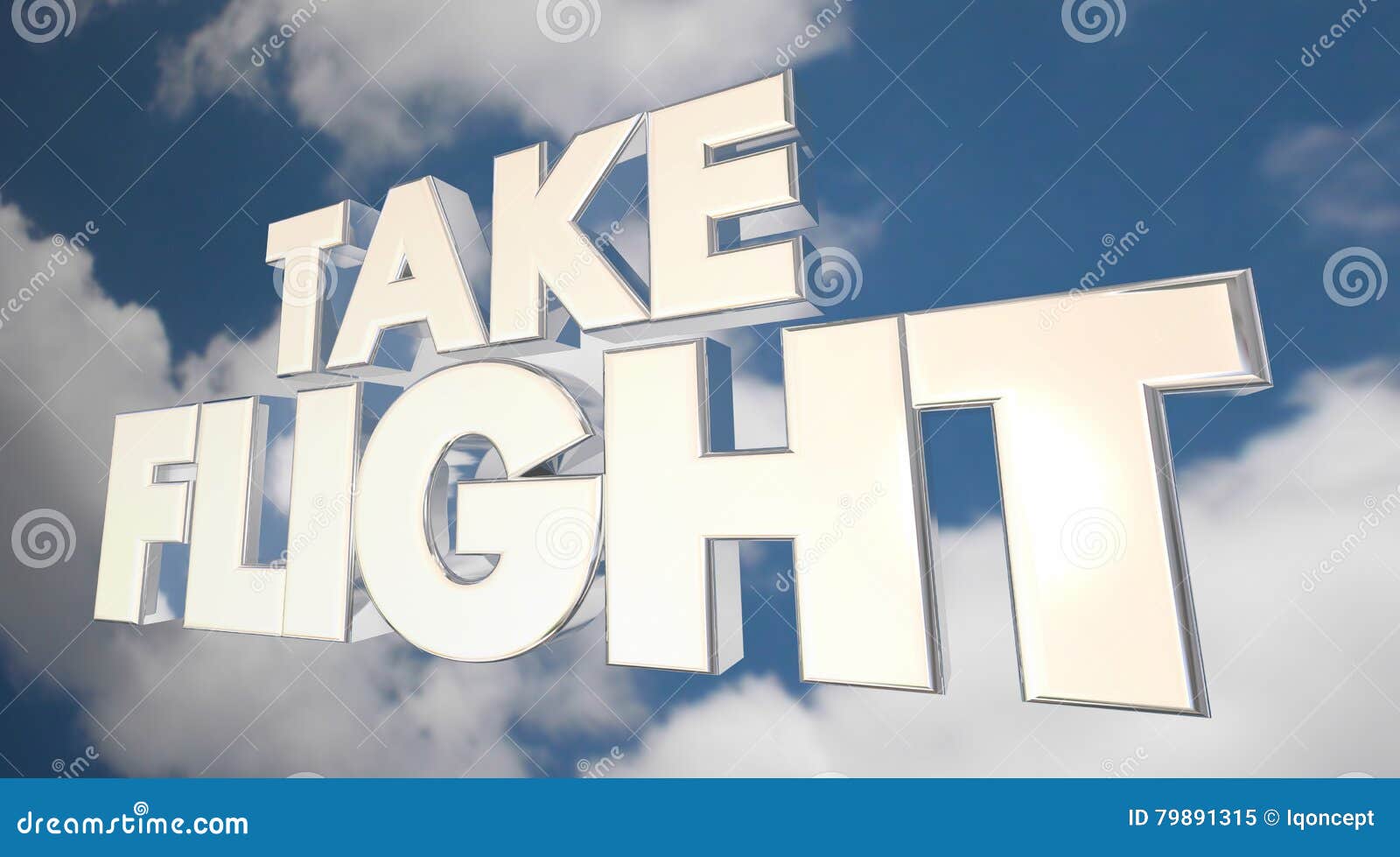 Take Flight Fly Air Travel Sky Clouds Words Stock Illustration ...