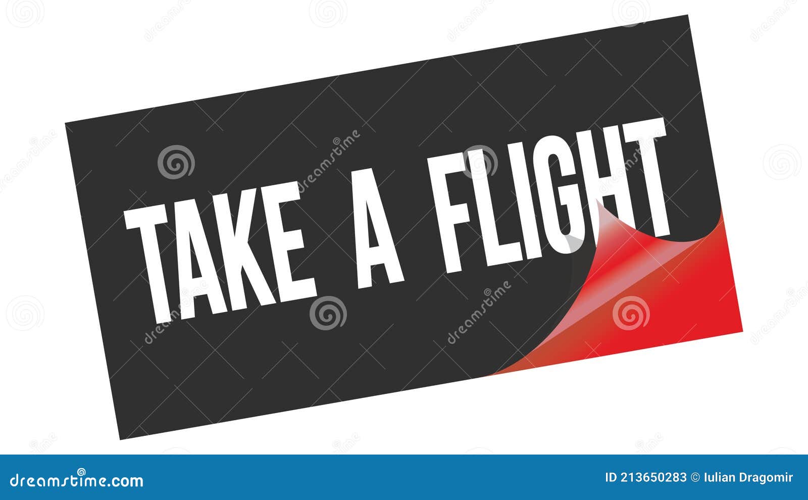 TAKE a FLIGHT Text on Black Red Sticker Stamp Stock Illustration ...