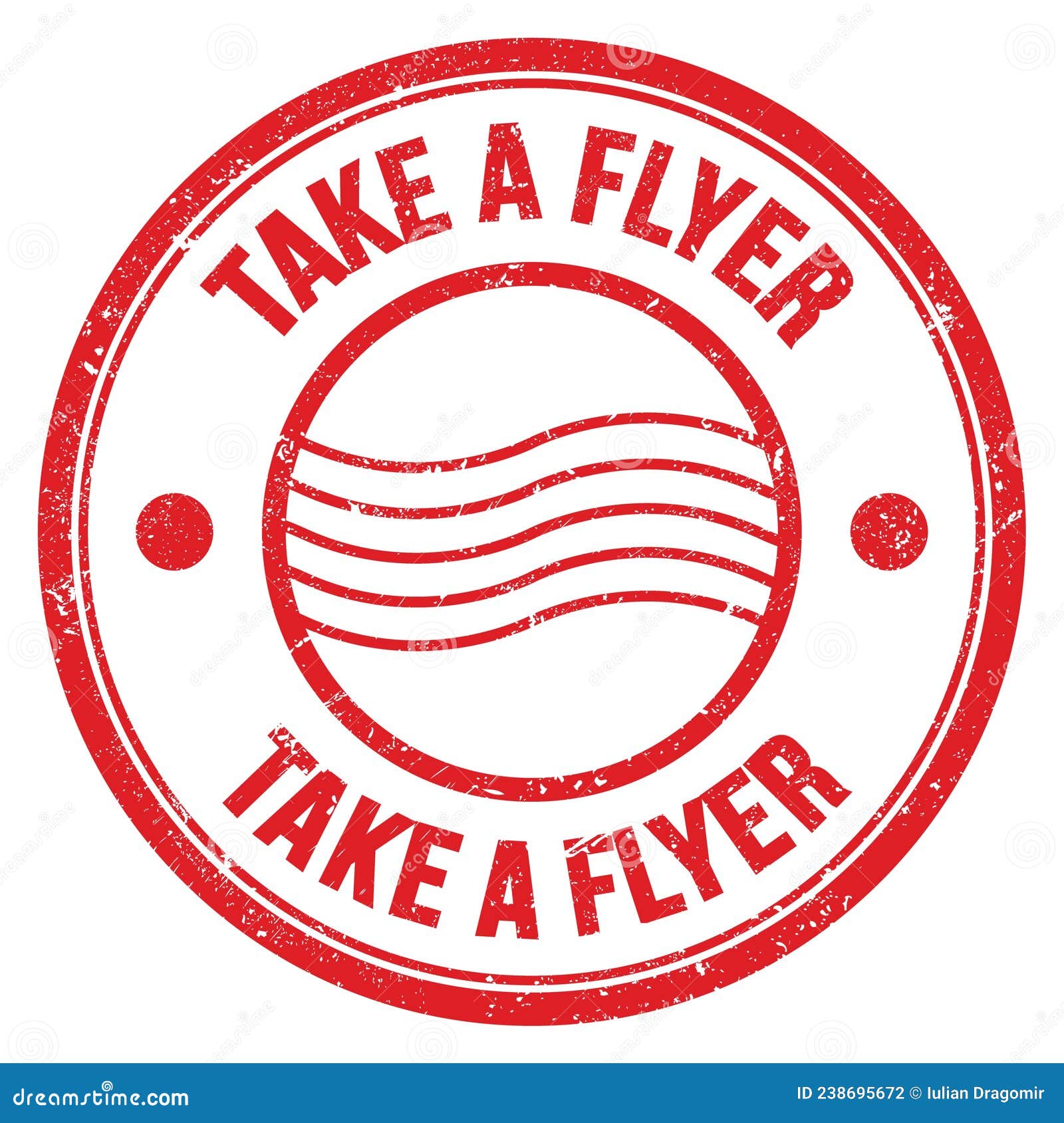 TAKE a FLYER Text Written on Red Round Postal Stamp Sign Stock ...