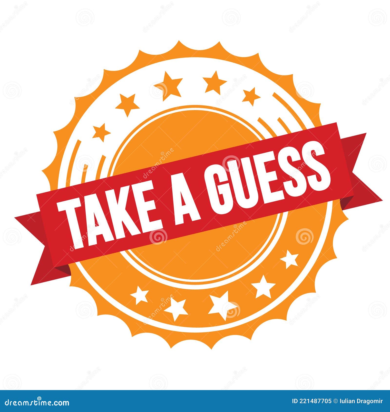 TAKE a GUESS Text on Red Orange Ribbon Stamp Stock Illustration ... TAKE a GUESS Text on Red Orange Ribbon Stamp Stock Illustration ...