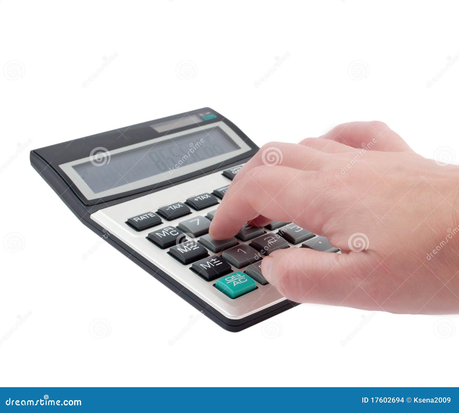 Take a Hand on the Calculator Stock Photo - Image of analyzing ...