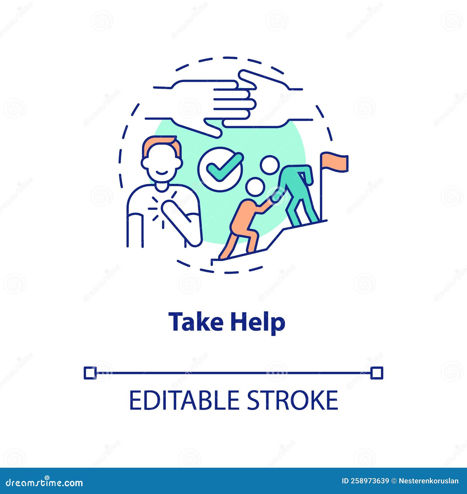 Take help concept icon stock vector. Illustration of energy - 258973639