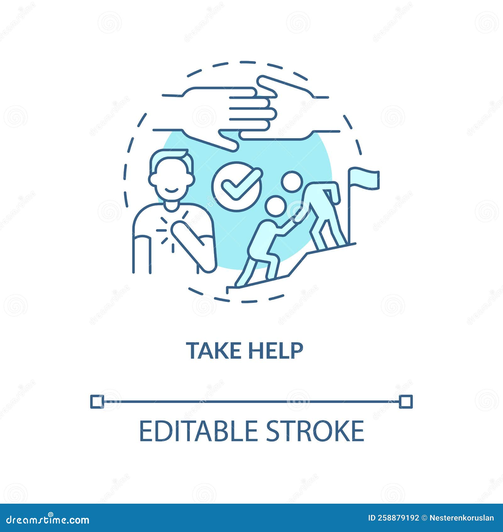 Take Help Turquoise Concept Icon Stock Vector - Illustration of ...